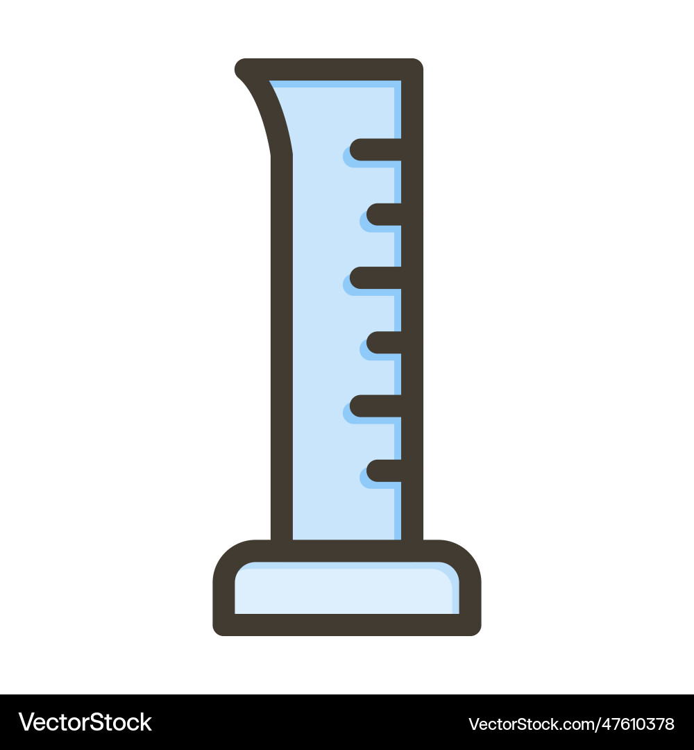 Graduated cylinder thick line filled colors Vector Image