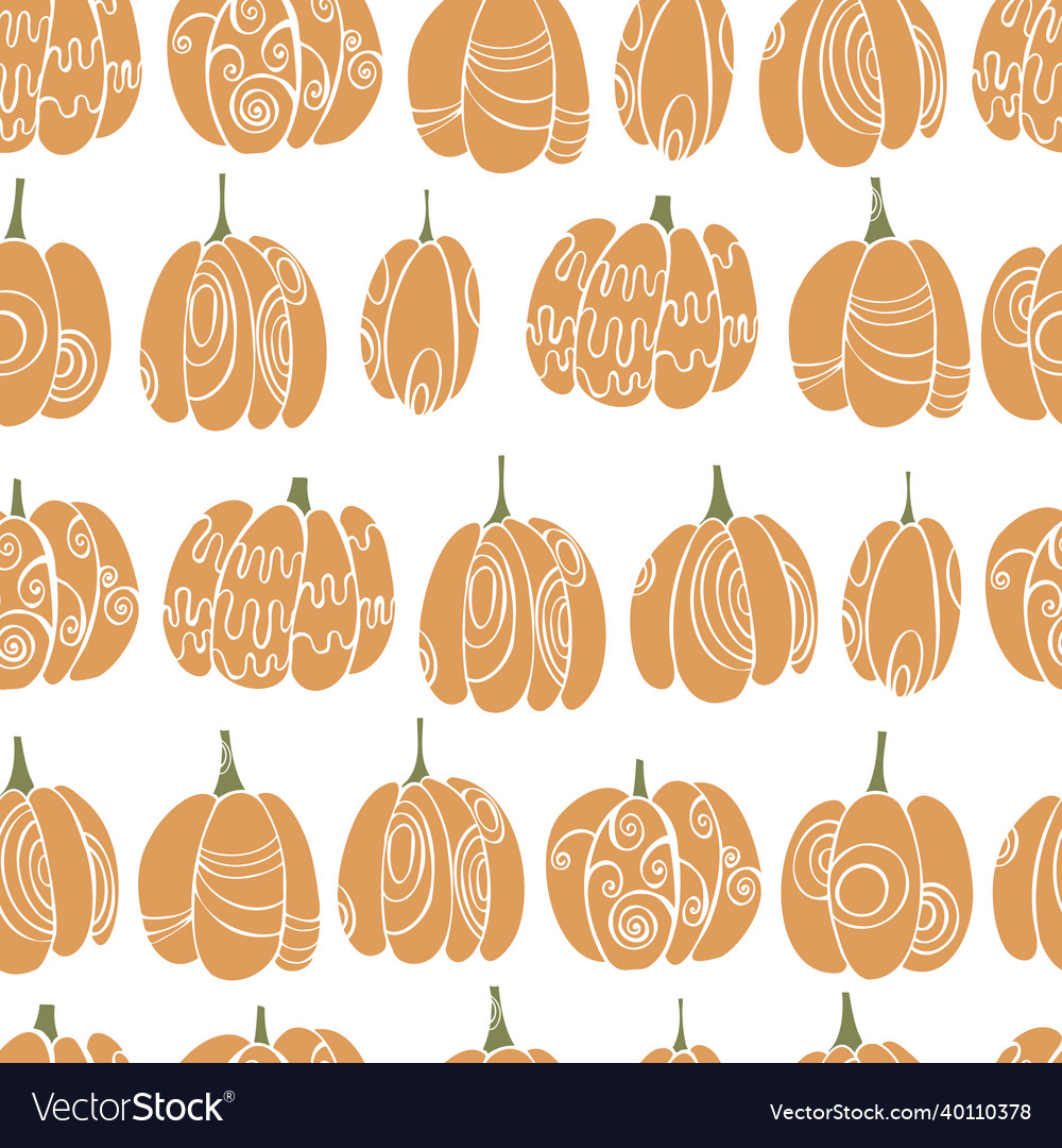 Pumpkins pattern Royalty Free Vector Image - VectorStock