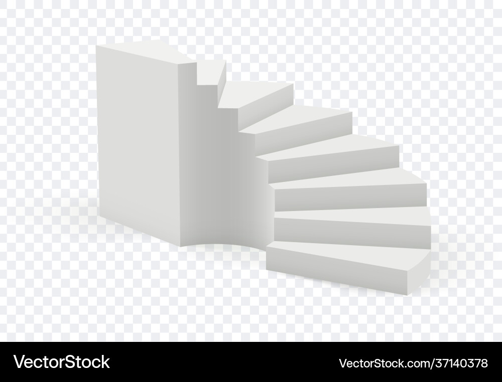 Realistic staircase isolated white stair 3d Vector Image