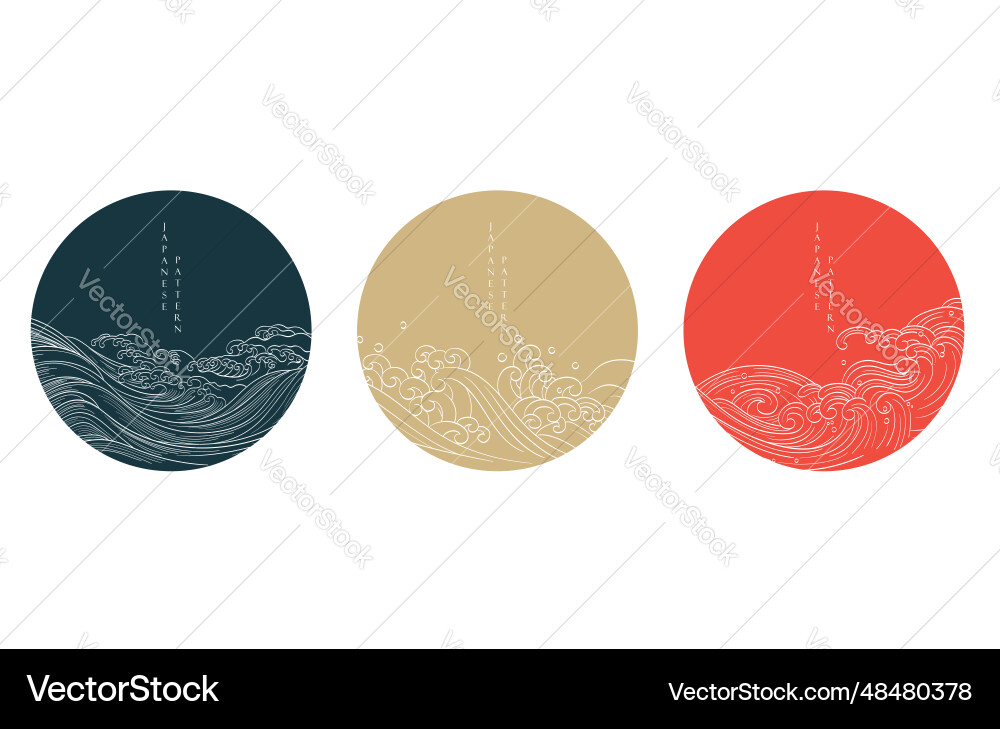 Set of geometric modern graphic elements asian Vector Image