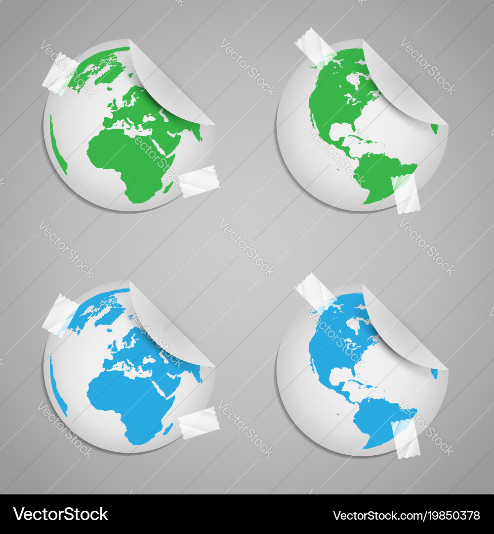 Sticker worlds with eco signs Royalty Free Vector Image
