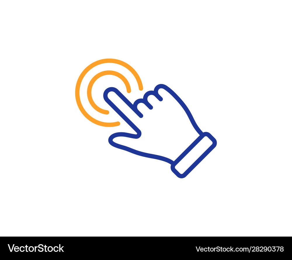 Touchscreen gesture line icon click hand sign Vector Image