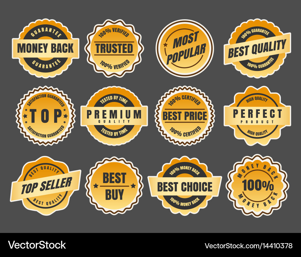 Warranty and guarantee labels Royalty Free Vector Image
