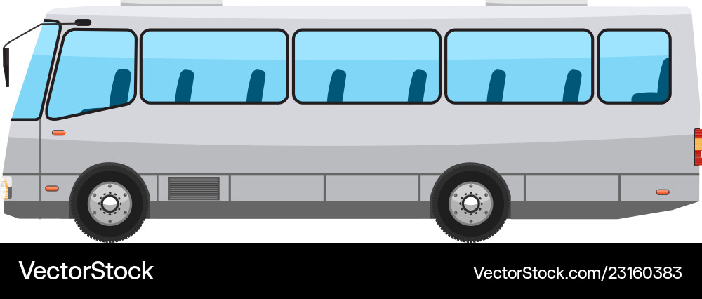City public bus with flat and solid color style Vector Image