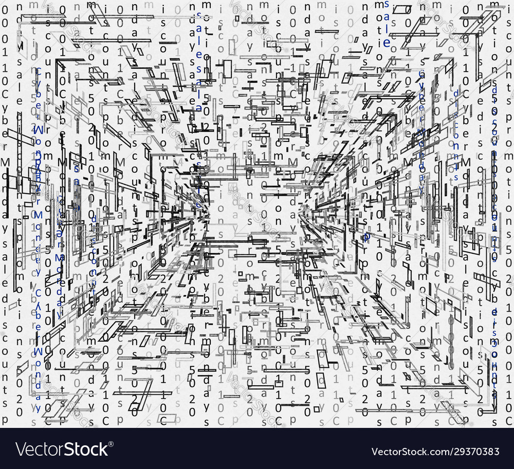 Concept array data abstract black and white Vector Image