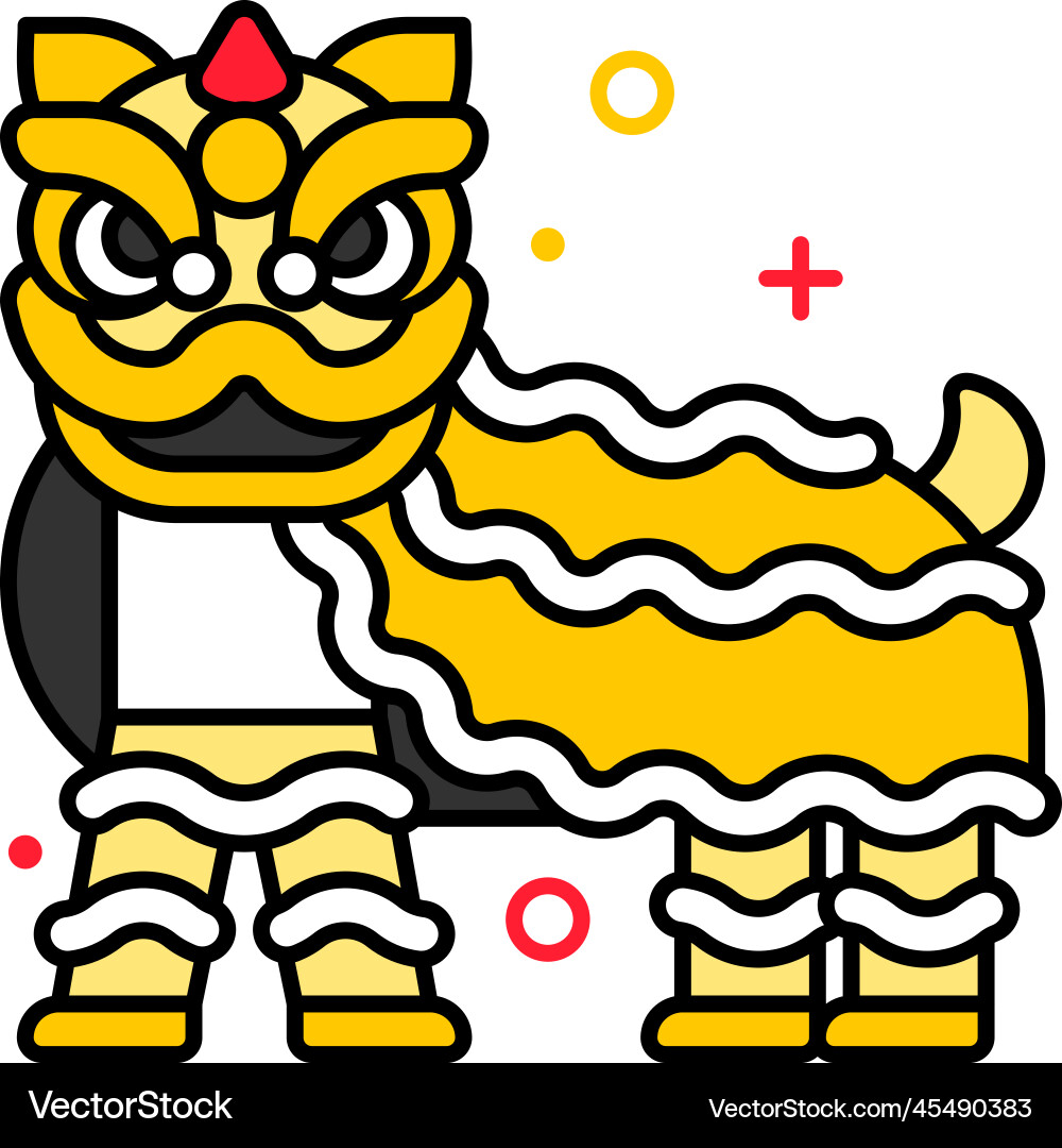 Dancer with lion dance icon lion dance related Vector Image