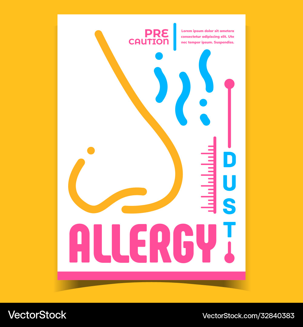 Dust allergy creative advertising banner Vector Image