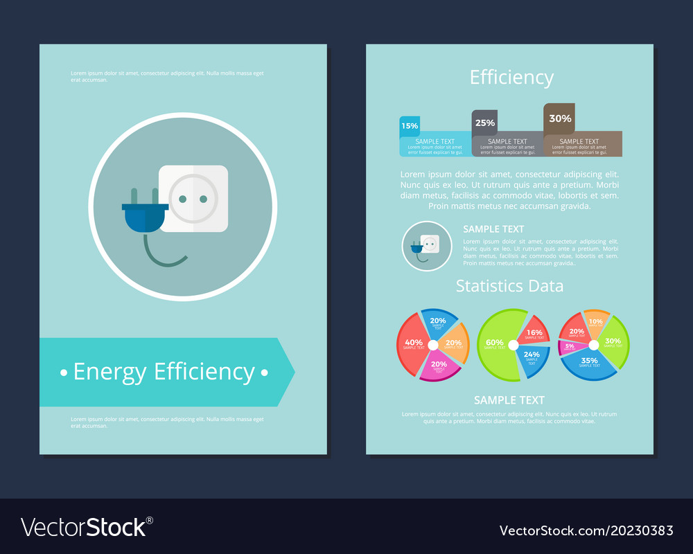 Energy efficiency statistics data text sample card