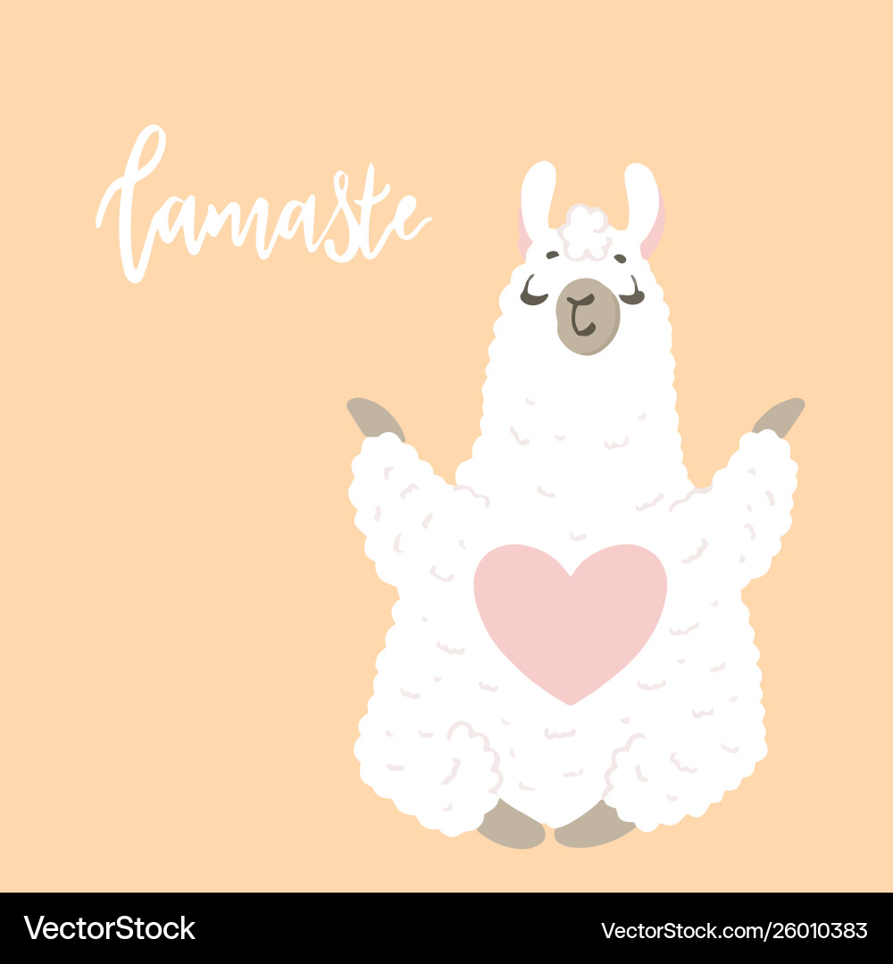 Lama in cartoon style Royalty Free Vector Image