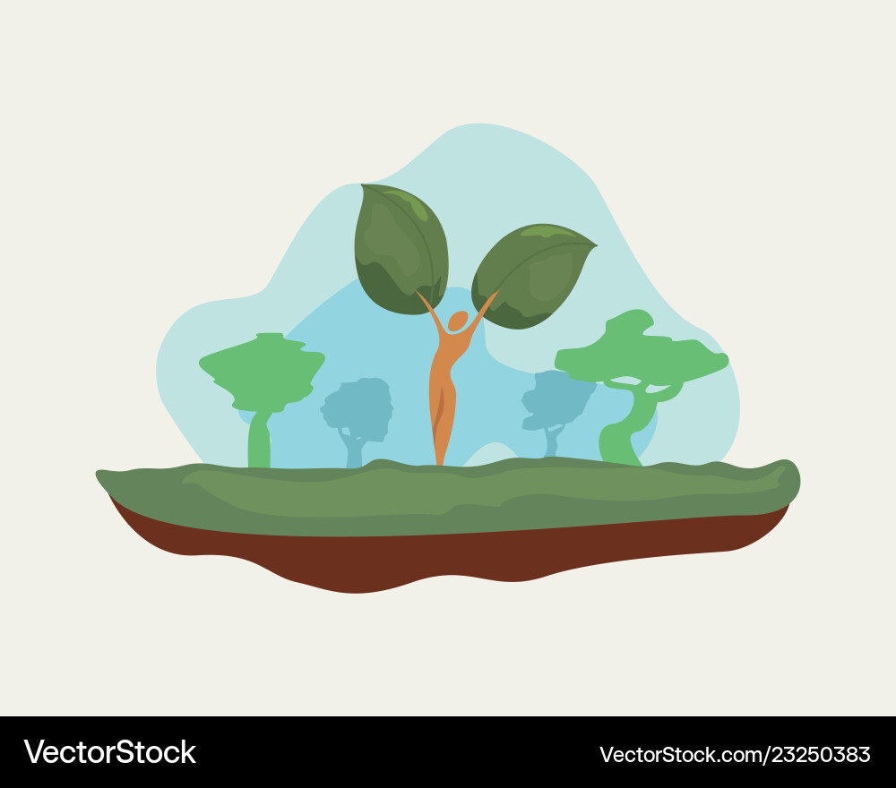 Natural trees sky nature landscape Royalty Free Vector Image