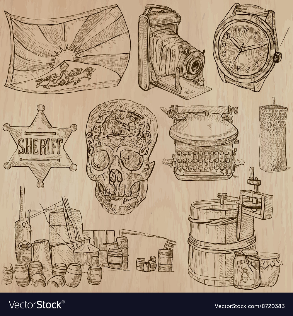 Objects - an hand drawn pack Royalty Free Vector Image
