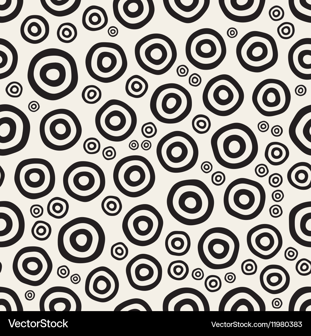 Seamless Hand Painted Circular Rings Jumble Vector Image