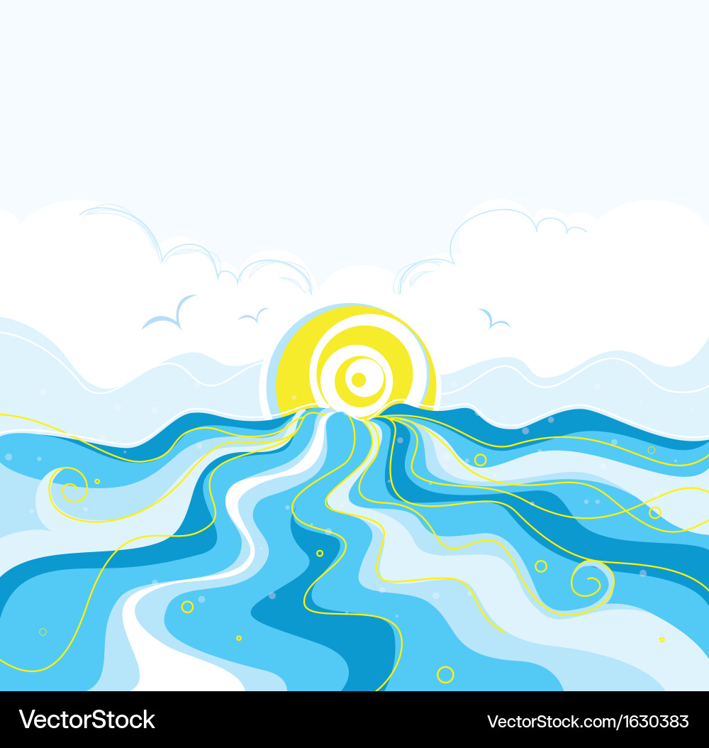 Sunrise on the sea Royalty Free Vector Image - VectorStock