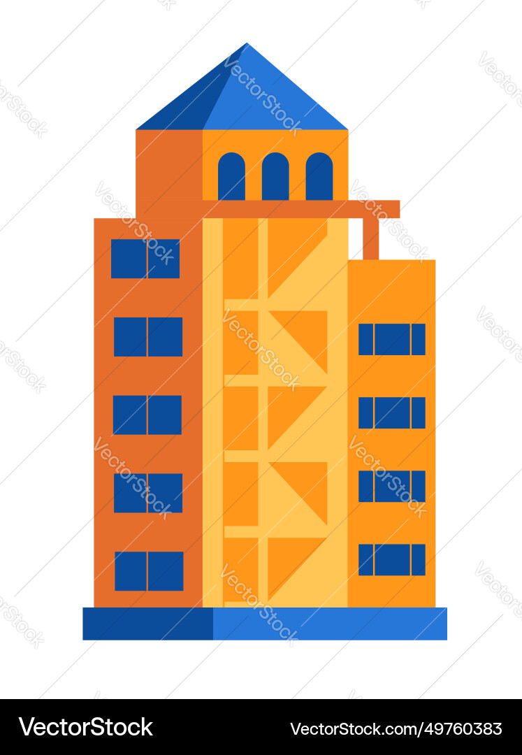 Urban apartment building - modern flat design Vector Image