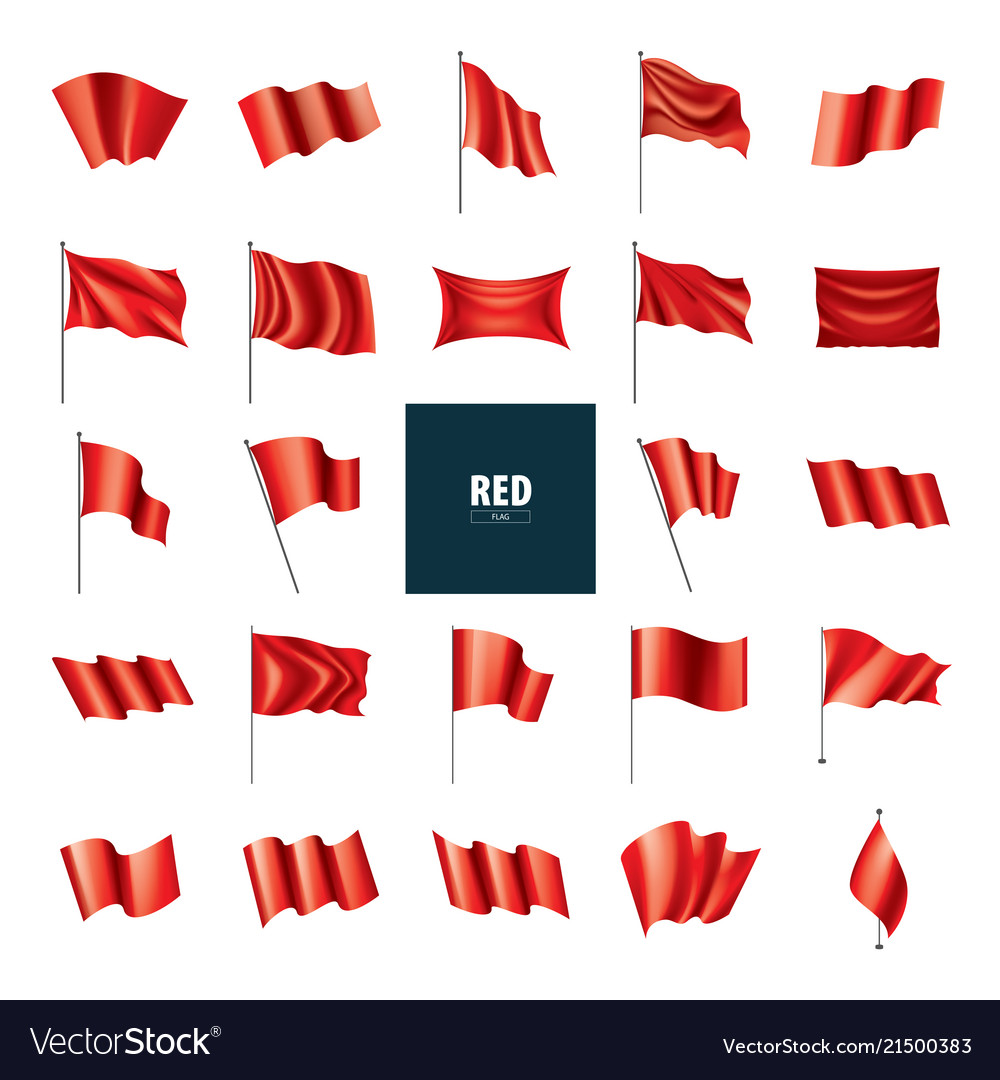 Waving the red flag on a white background Vector Image