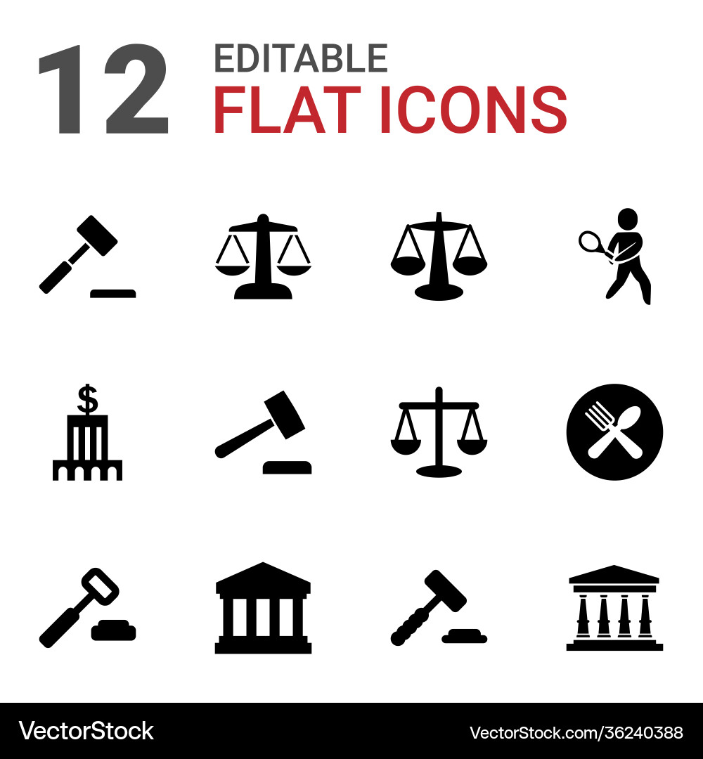 12 court icons Royalty Free Vector Image - VectorStock