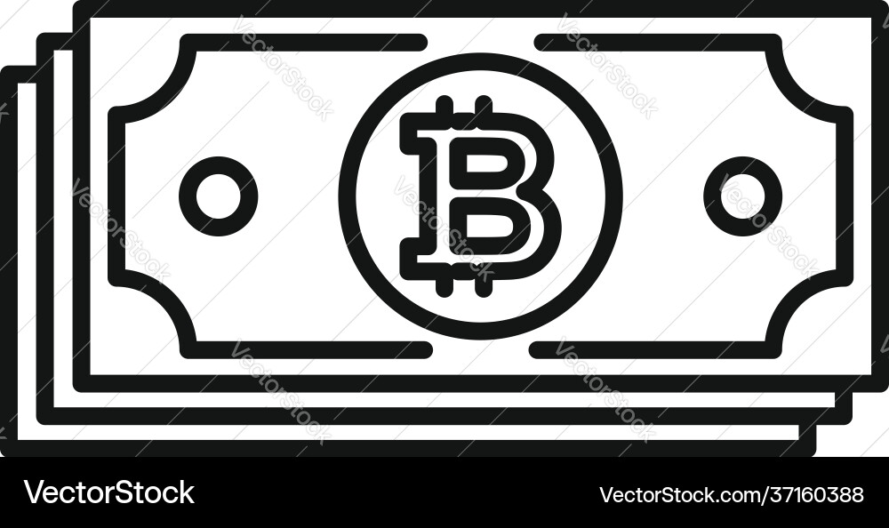 Bitcoin cash icon outline style Royalty Free Vector Image