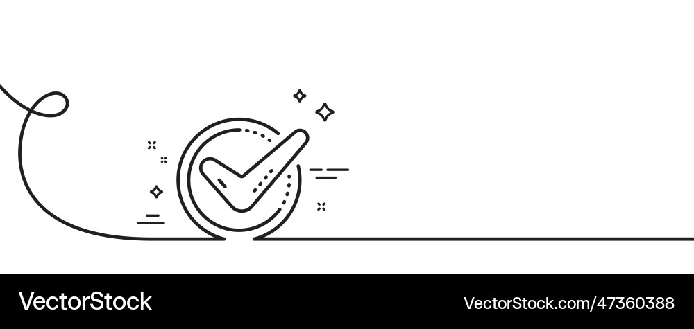 Check mark line icon accepted or approve sign Vector Image