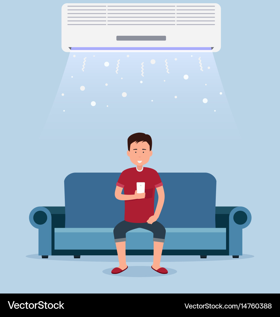 Home air conditioning room with cooling Royalty Free Vector