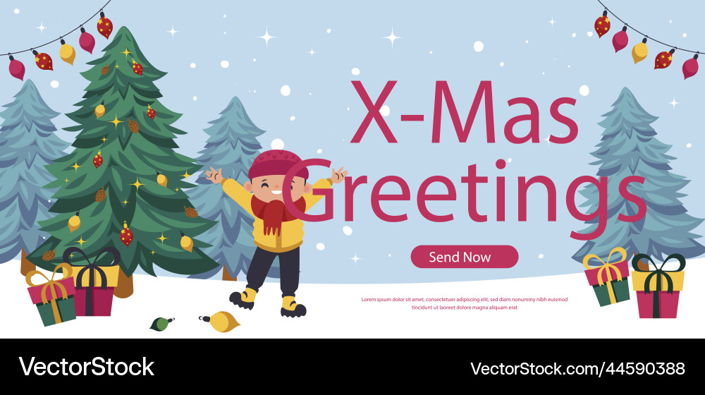 Horizontal banner template christmas season Vector Image