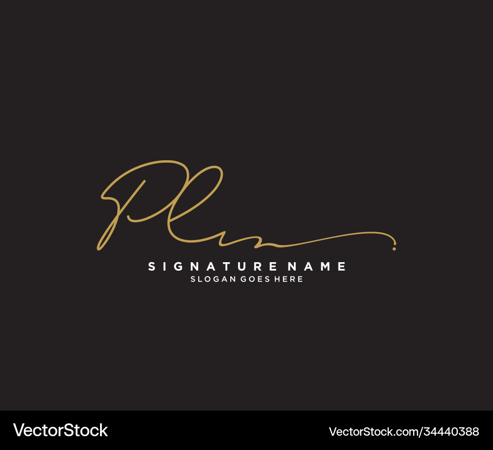 Letter pl signature logo template Royalty Free Vector Image