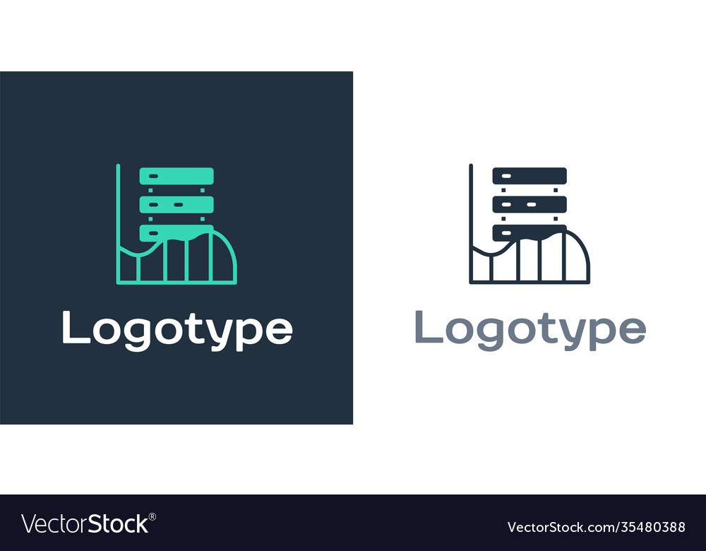 Logotype Server Data Web Hosting Icon Isolated Vector Image