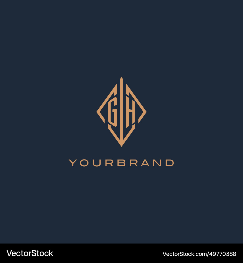 Monogram gh logo with diamond rhombus style Vector Image