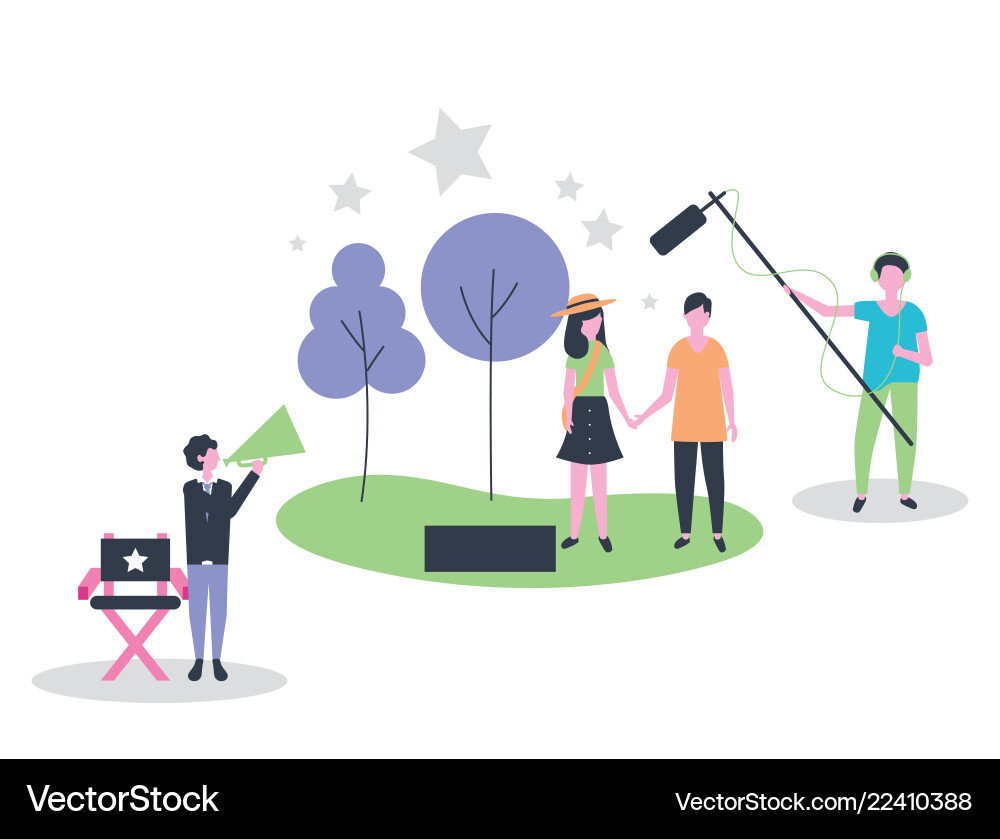 Movie people production Royalty Free Vector Image