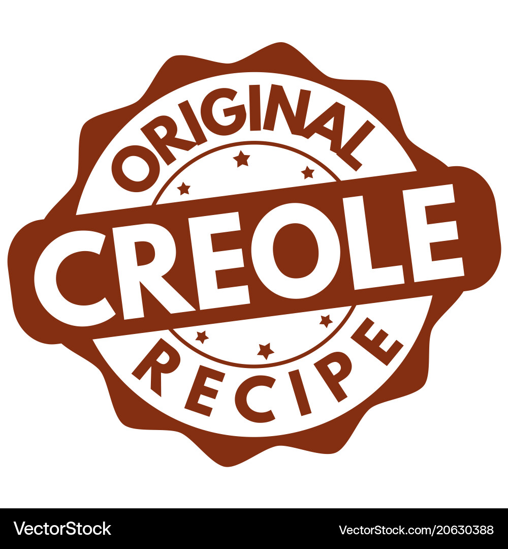 Original creole recipe label or stamp Royalty Free Vector