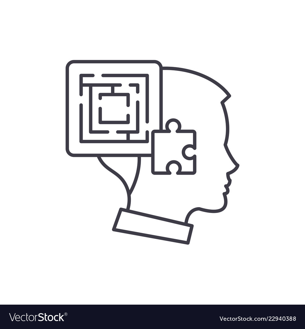 Problem solving line icon concept solving Vector Image