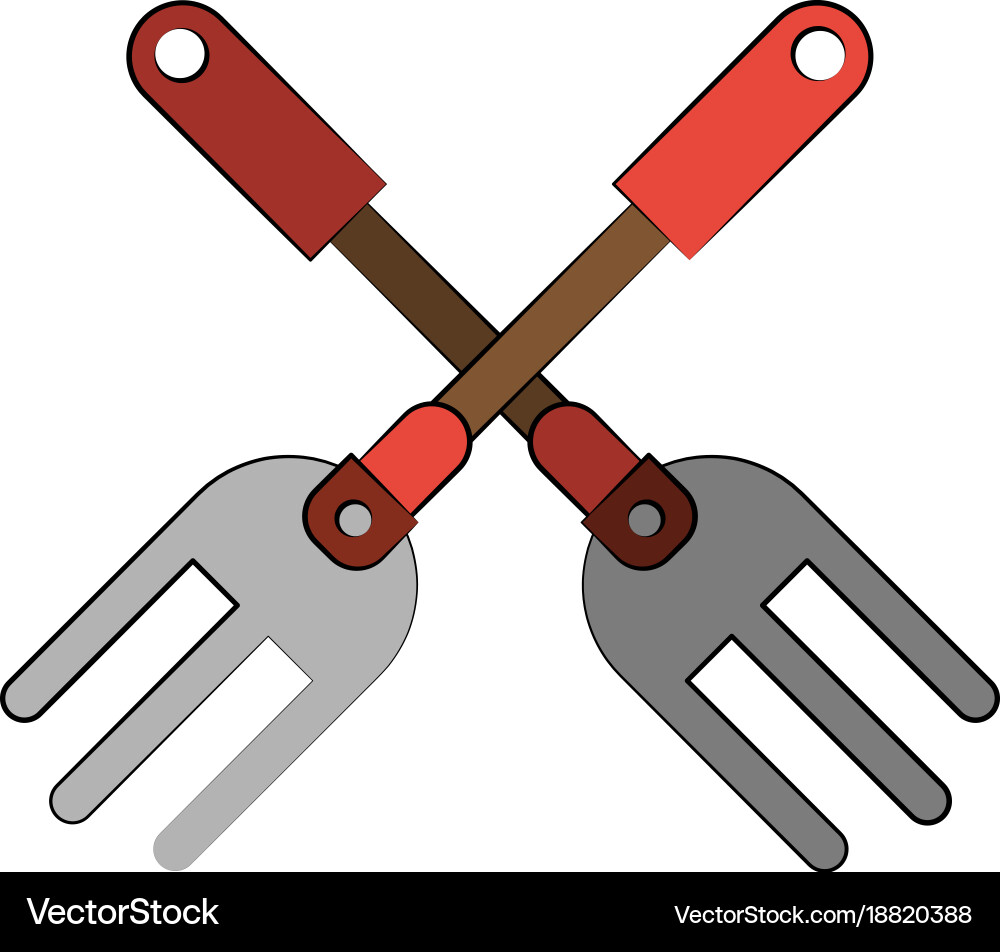 Rakes crossed symbol Royalty Free Vector Image