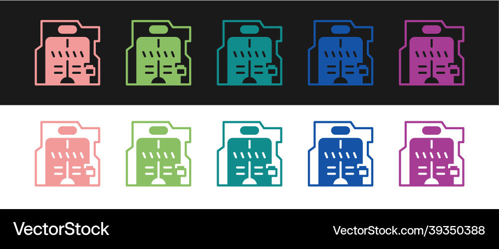Set futuristic sliding doors icon isolated Vector Image