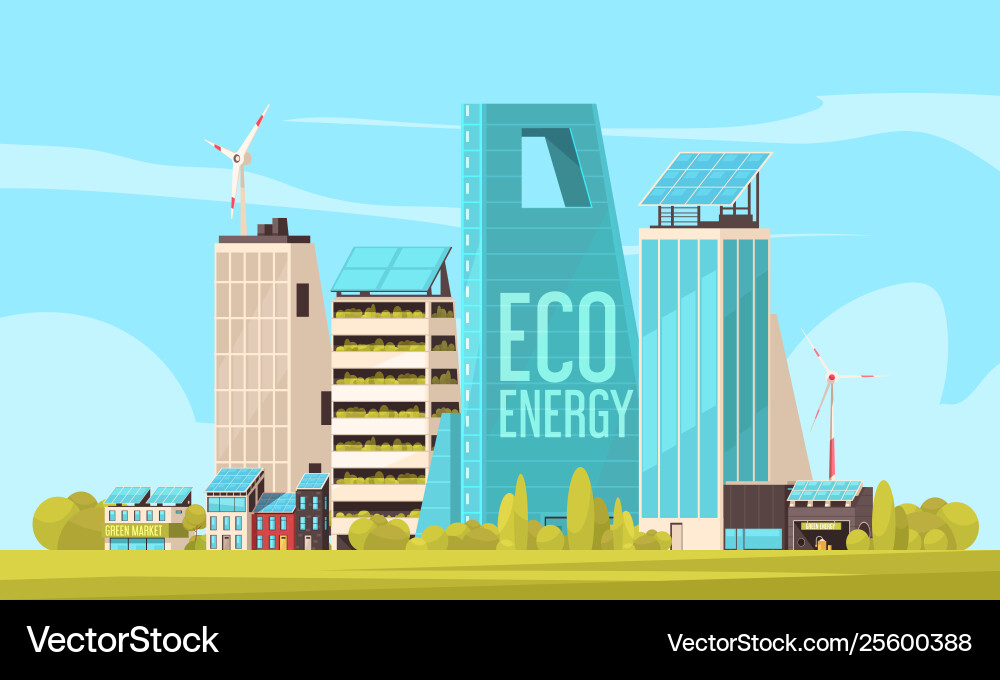 Smart city flat Royalty Free Vector Image - VectorStock