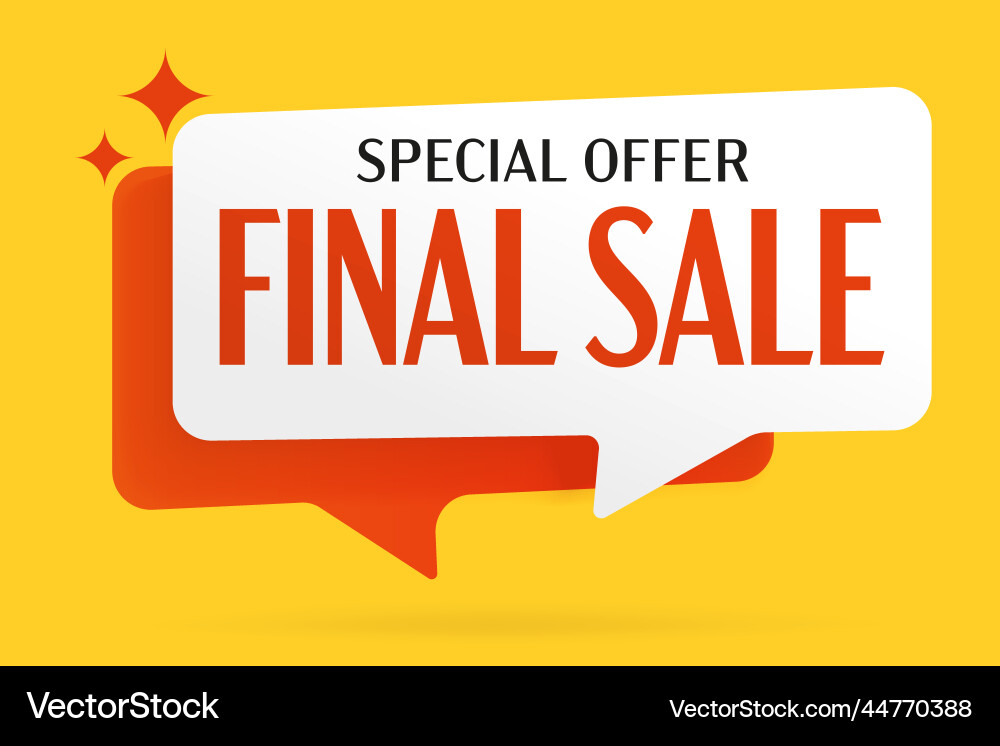 Sticker announcing final sale special offer Vector Image