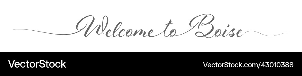 Welcome to boise stylized calligraphic greeting Vector Image