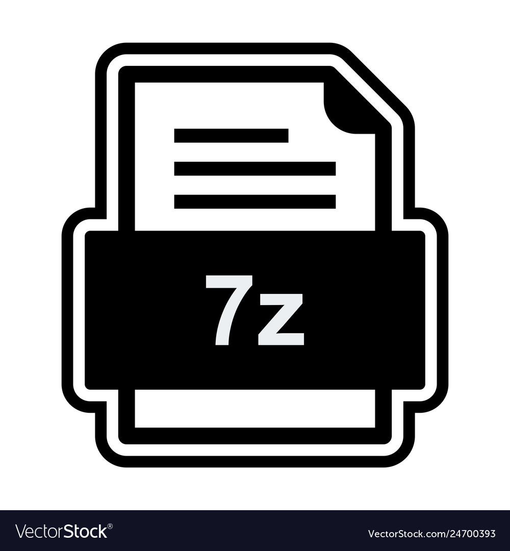 7z file document icon Royalty Free Vector Image