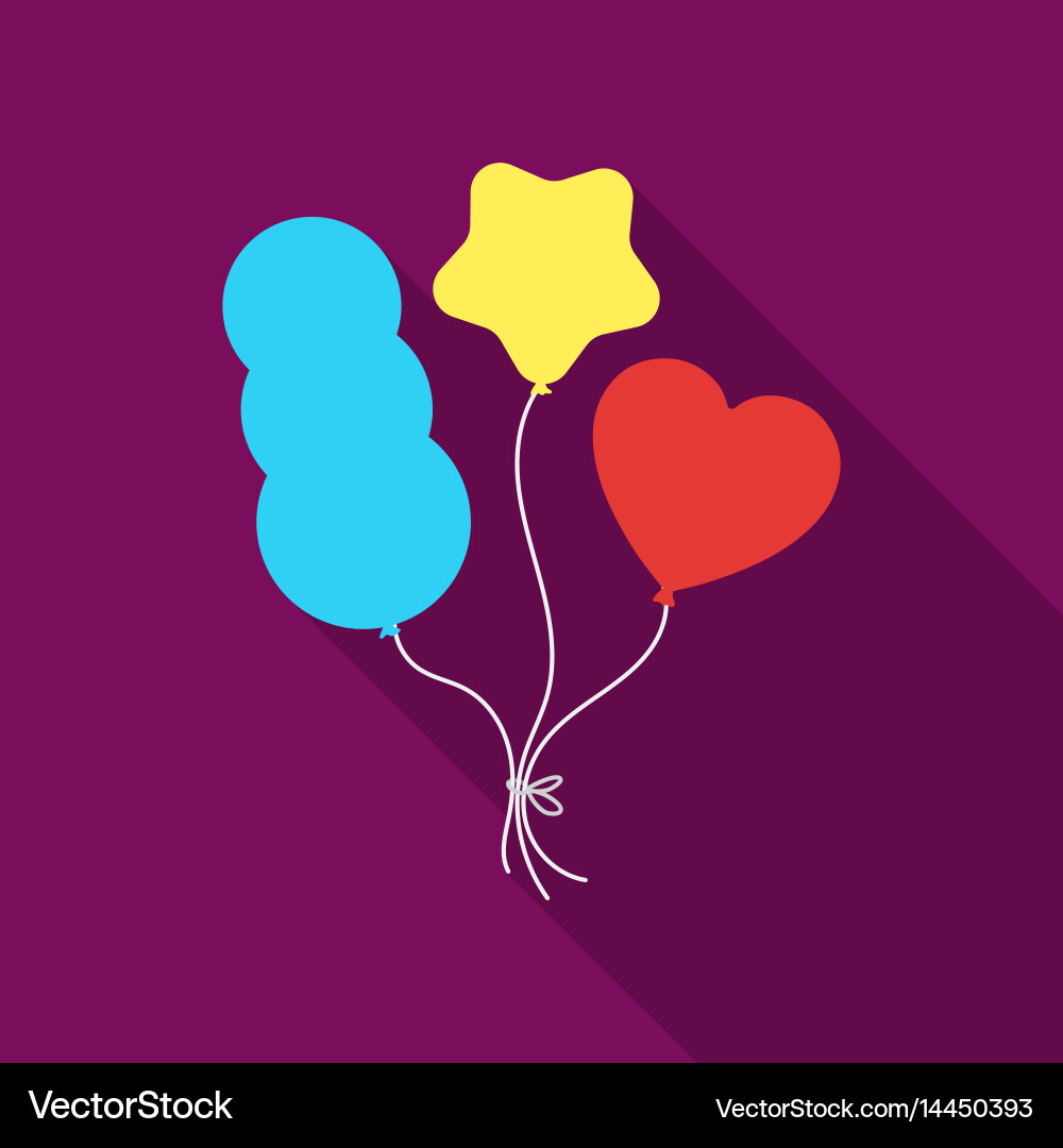 Balloons icon in flat style isolated on white Vector Image