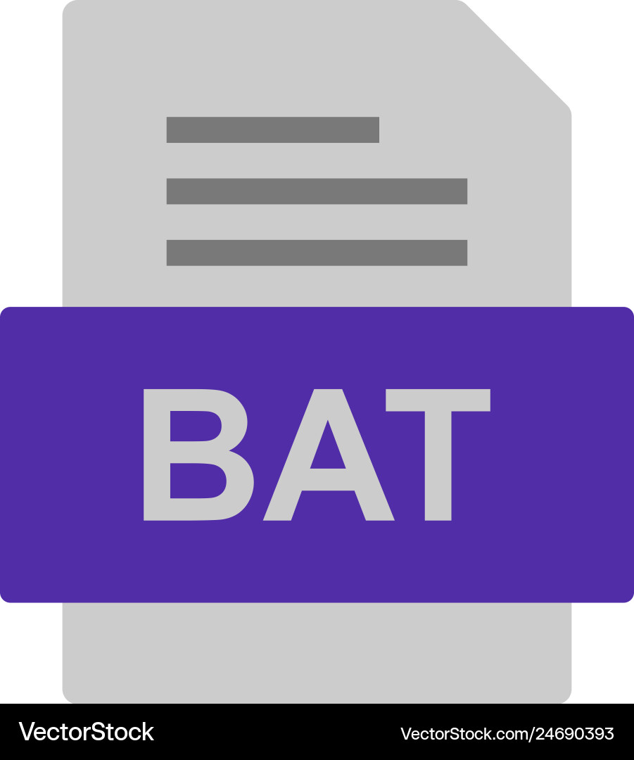 Bat file document icon Royalty Free Vector Image