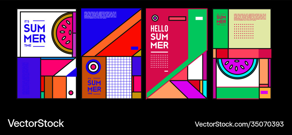 Colorful geometric summer background 2021 Vector Image