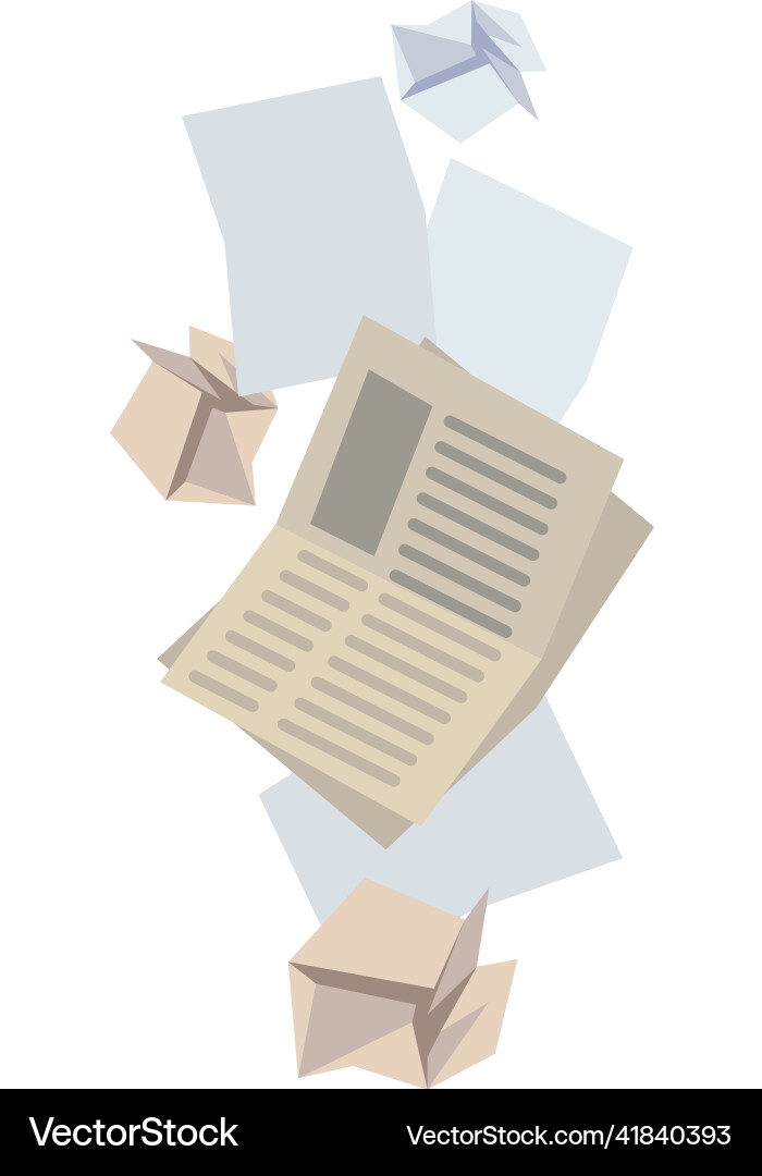 Crumpled paper trash garbage reuse recycle Vector Image