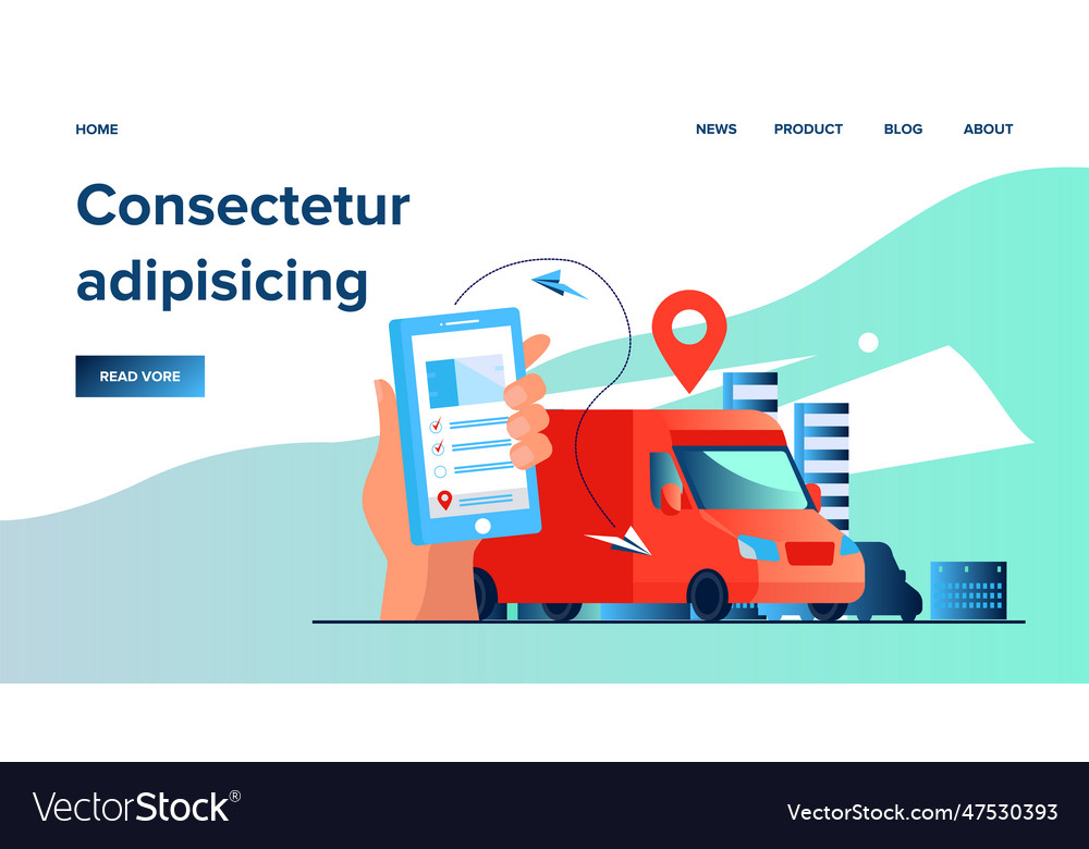 Customer Using Mobile App For Tracking Order Vector Image