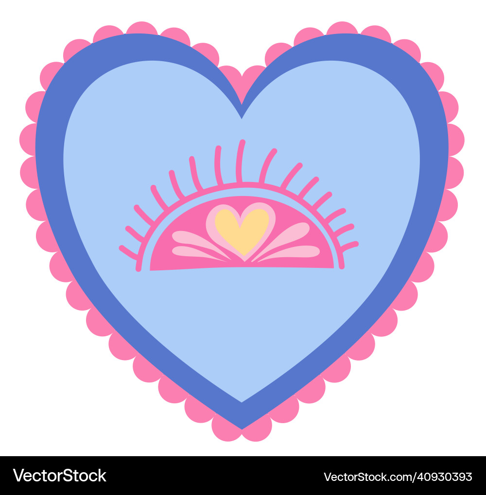 Decorative hearts with eyes modern for valentines Vector Image