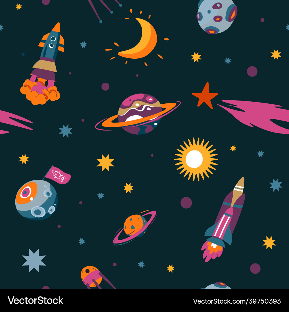 Galaxy and outer space exploration and discovery Vector Image