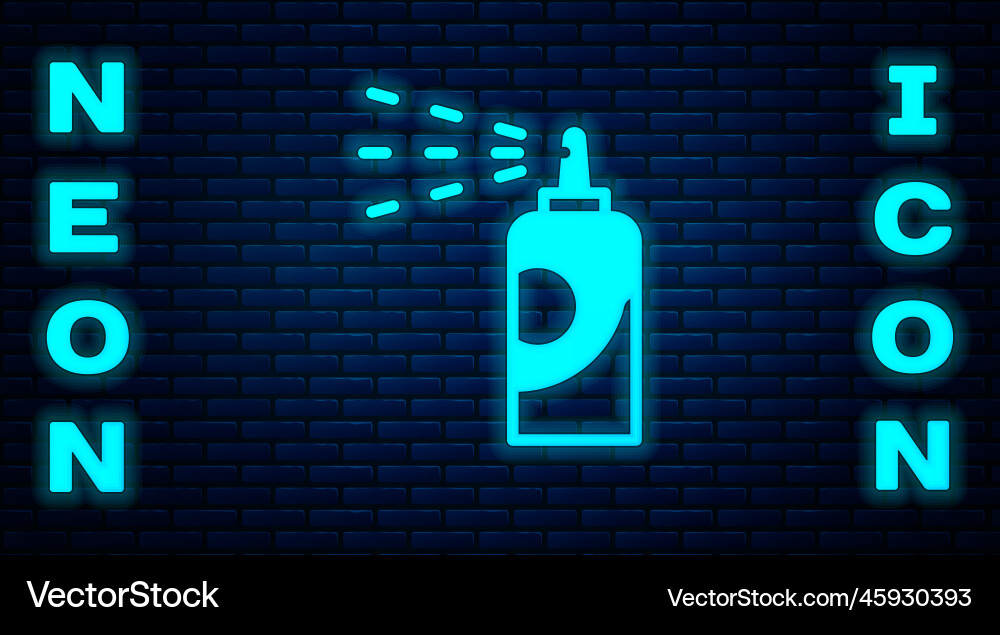 Glowing neon spray can for hairspray deodorant Vector Image