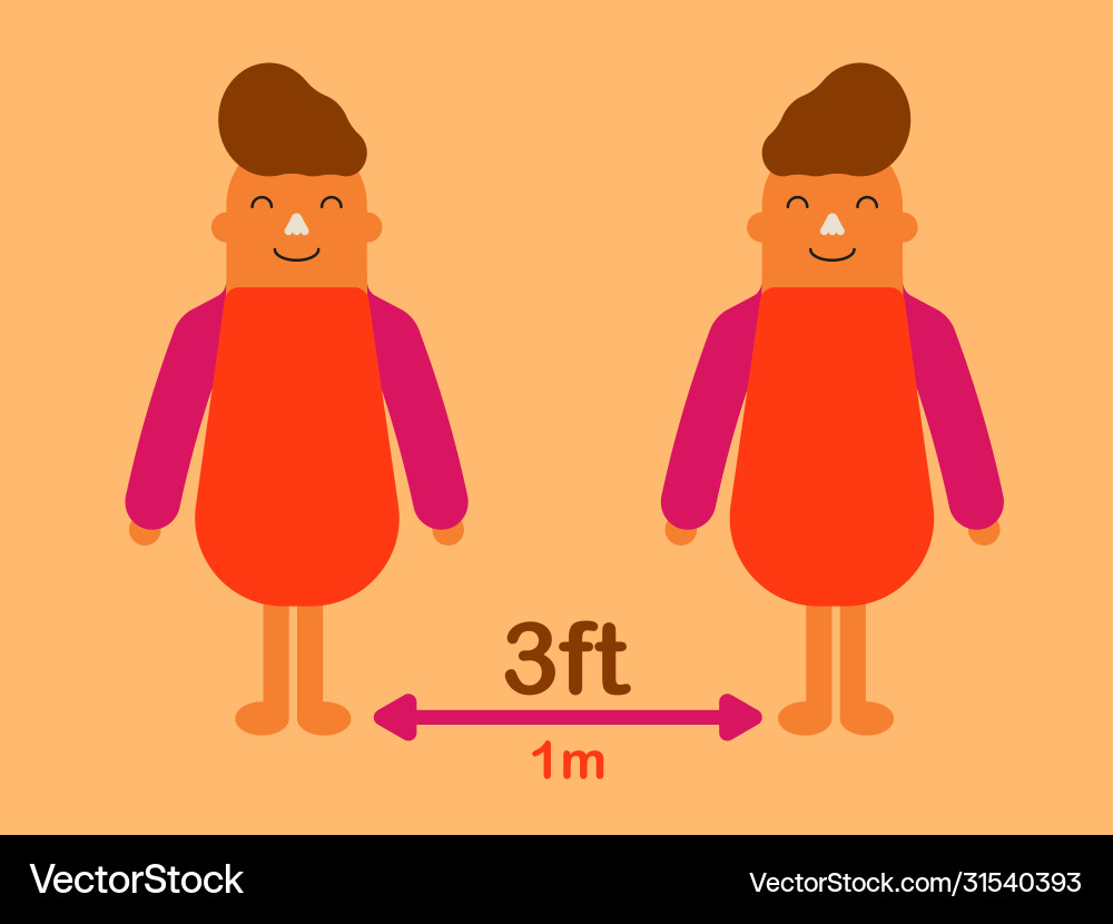 Keep distance sign coronavirus epidemic Royalty Free Vector