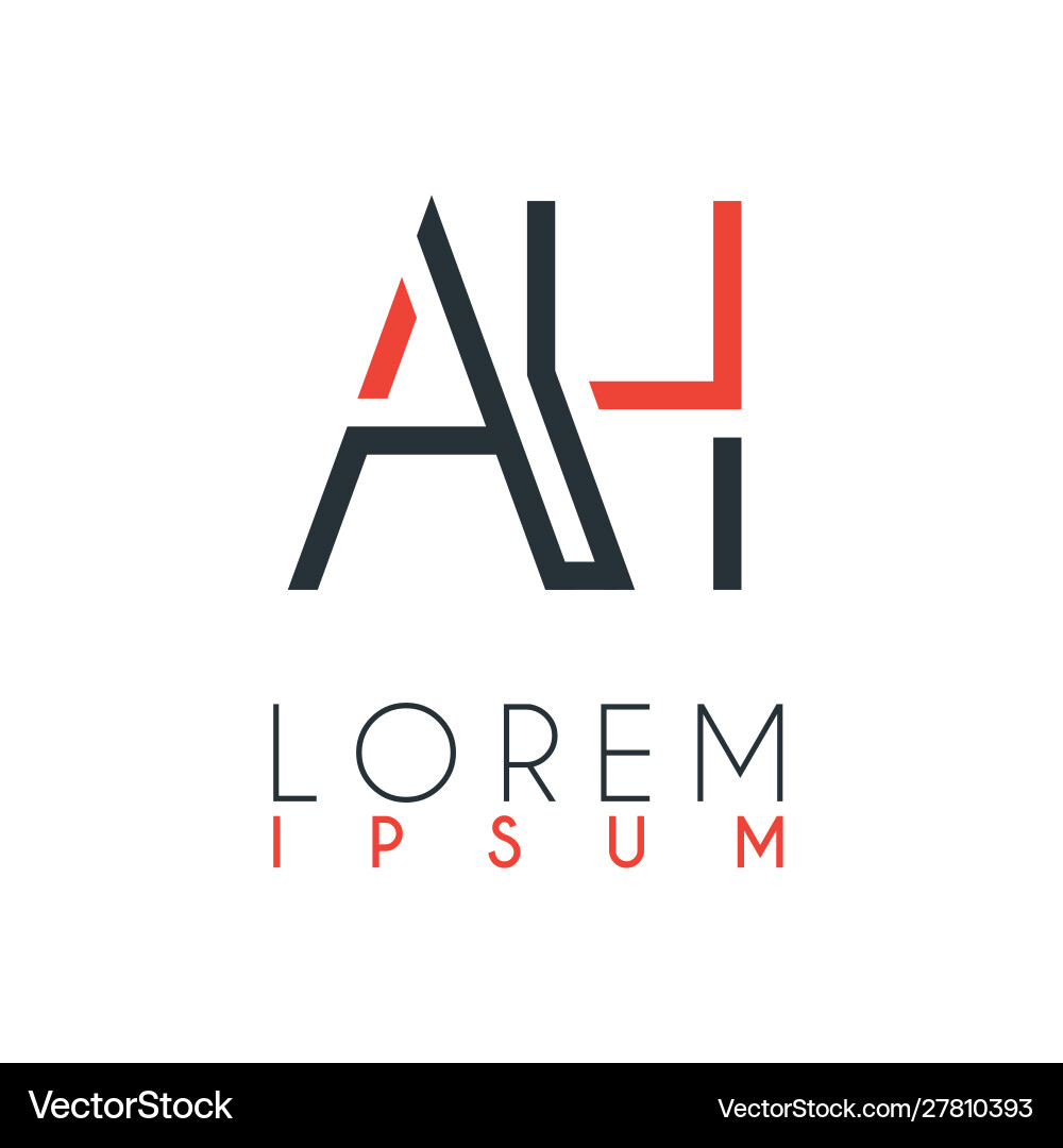 Logo between letter a and h or ah Royalty Free Vector Image