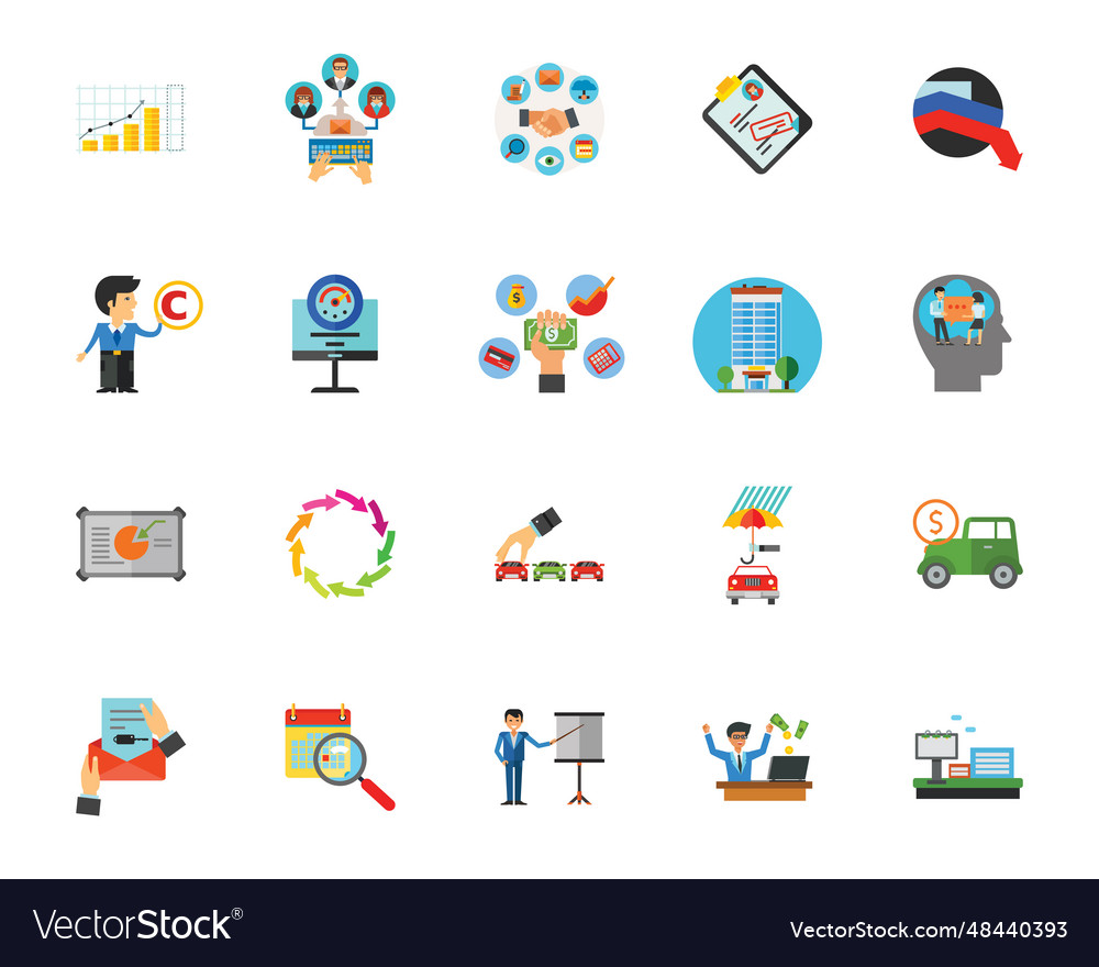 Management icon set Royalty Free Vector Image - VectorStock