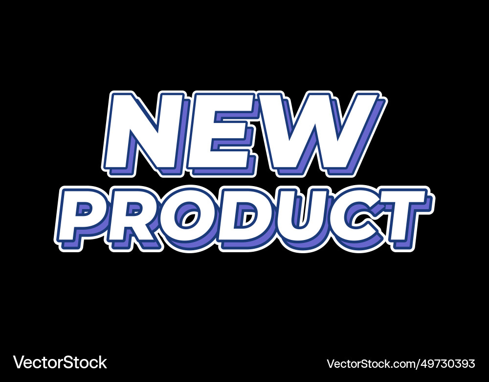 New product text effect in white color Royalty Free Vector