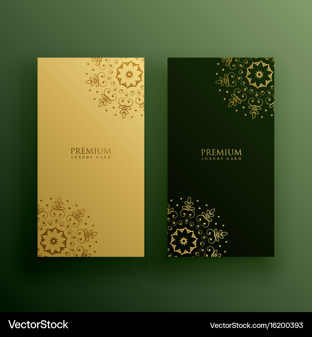 Premium card design in mandala decoration Vector Image