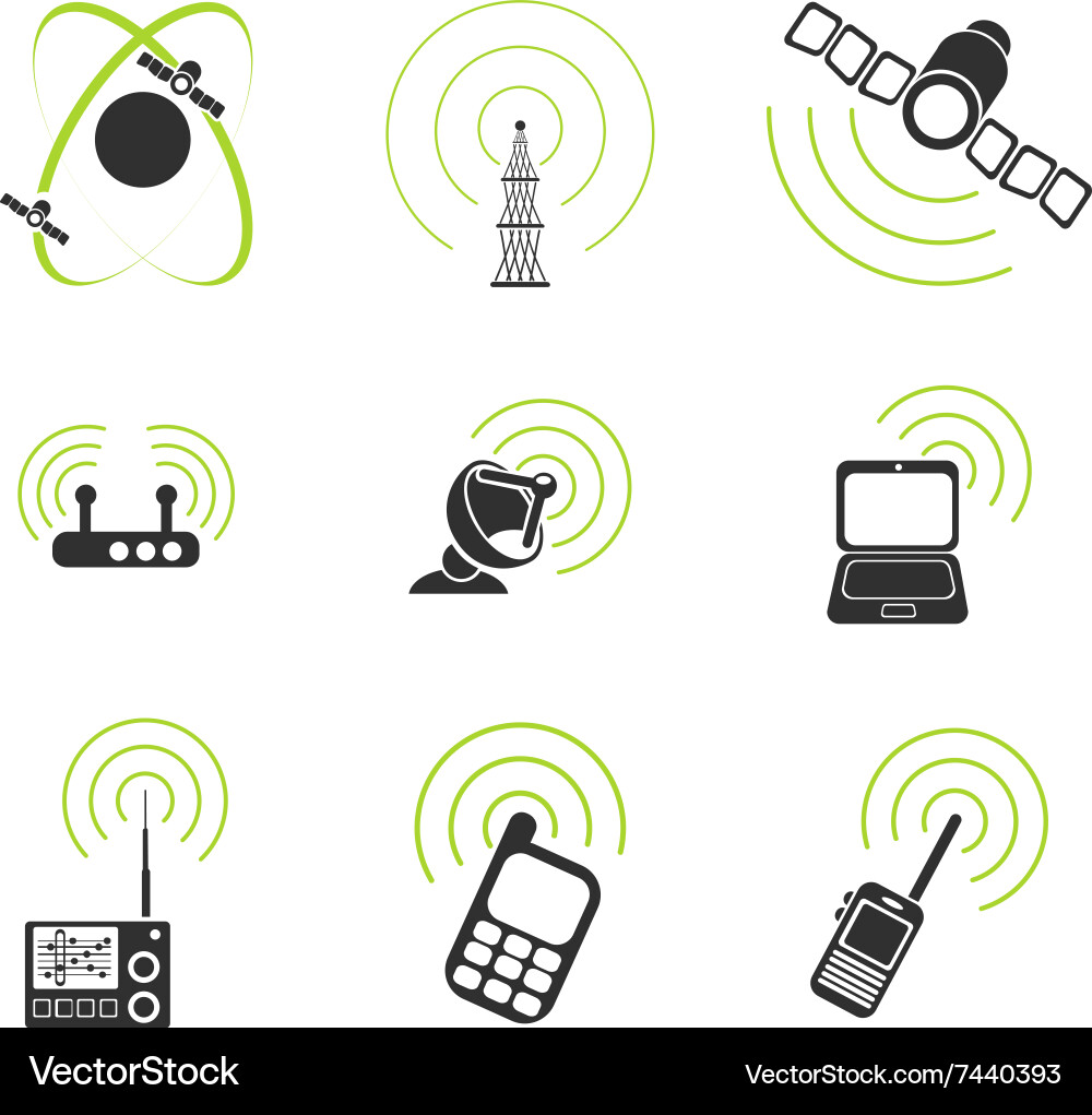 Radio signal simple icons Royalty Free Vector Image